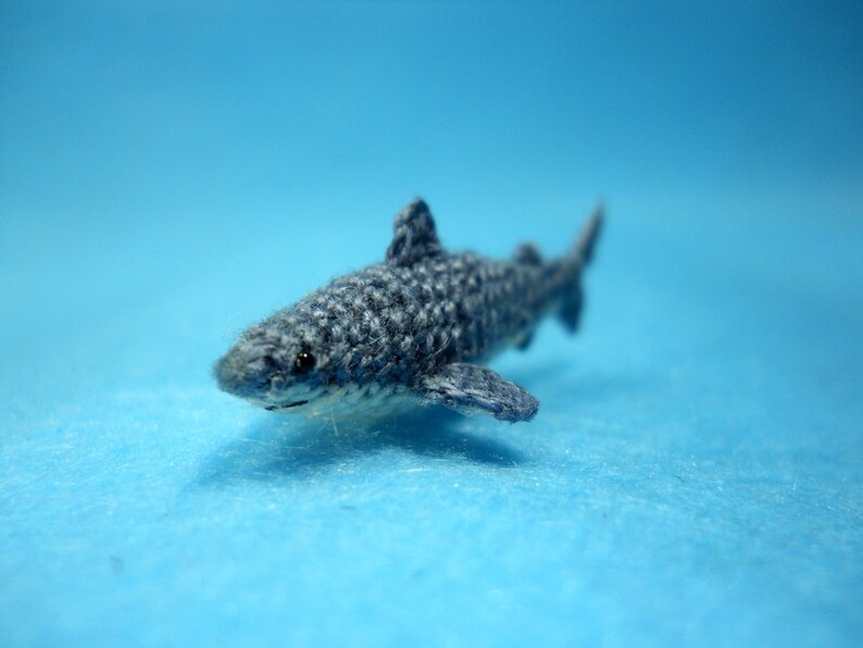 Miniature Shark - Tiny Crochet Micro Amigurumi Stuffed Animal - Made to ...