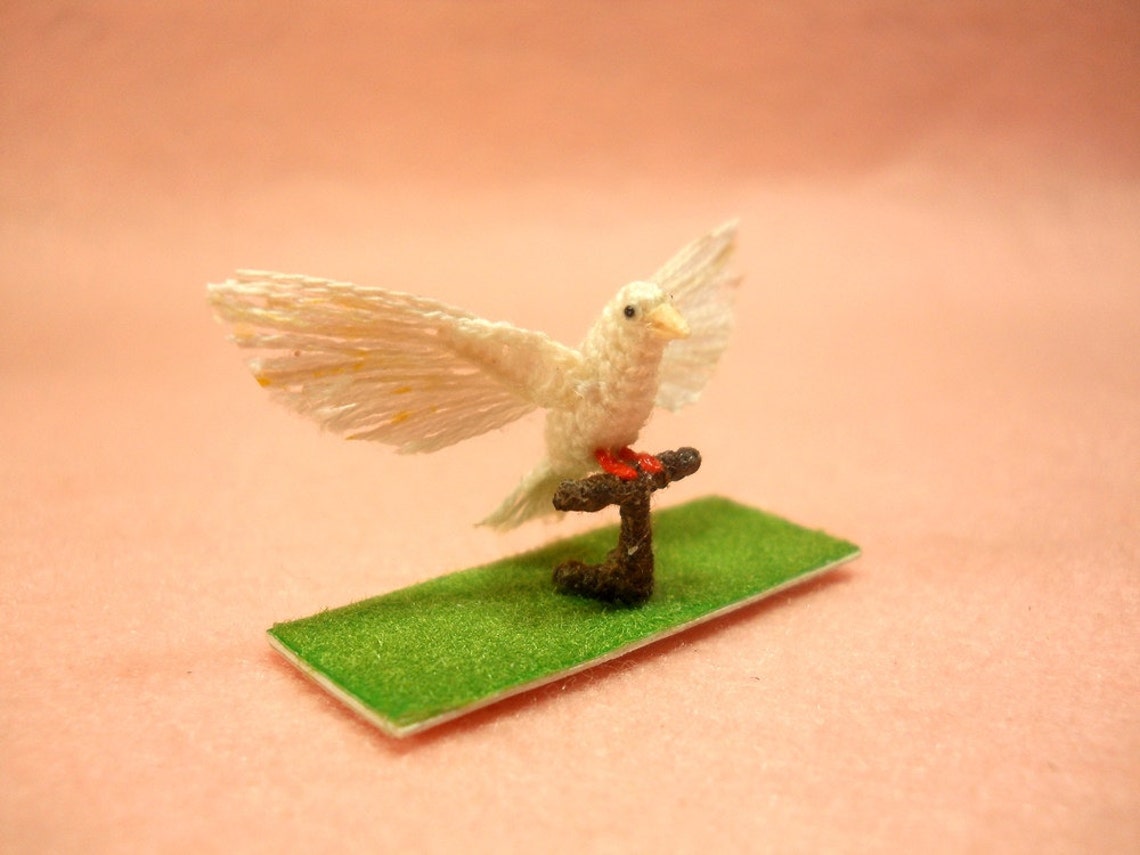 Miniature White Dove - Micro Amigurumi Miniature Crochet Bird Stuffed ...