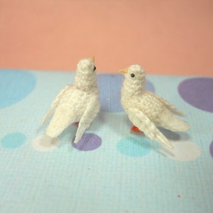 Mini White Dove Couple - Micro Amigurumi Miniature Crochet Bird Stuffed ...