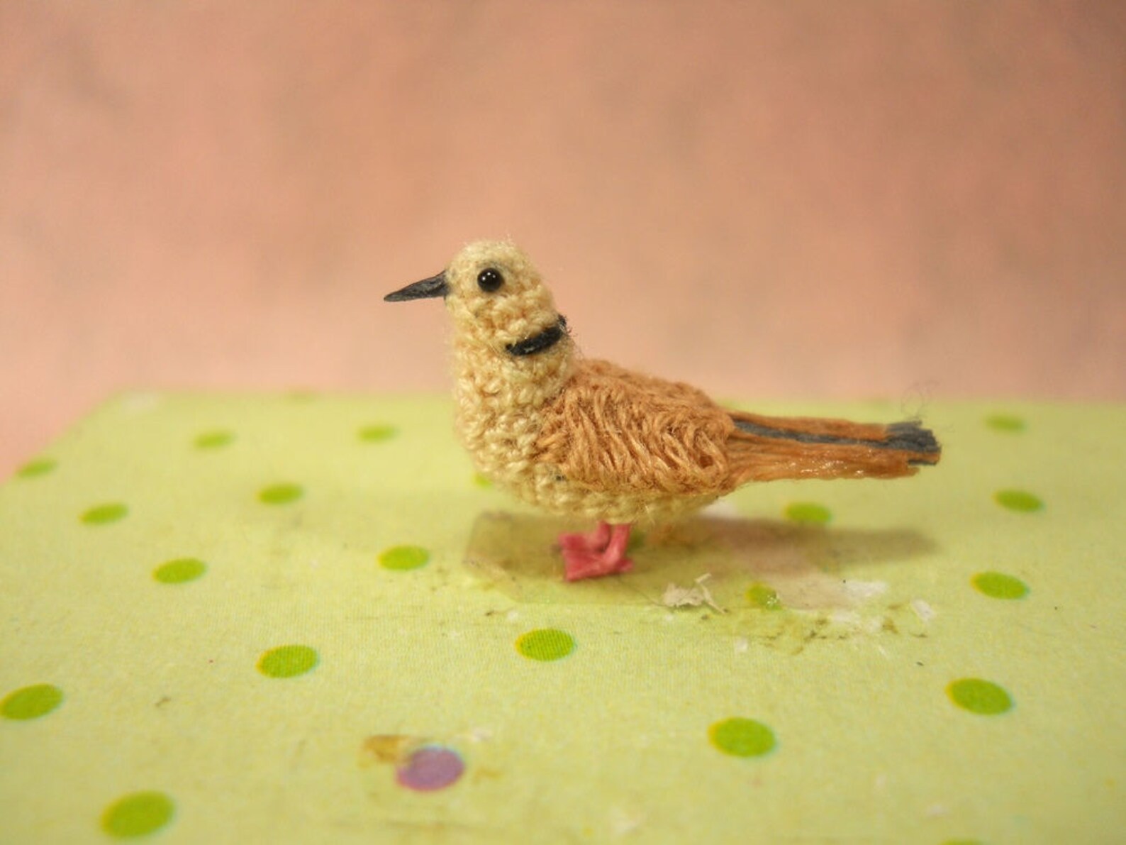 Ring Necked Dove - Micro Amigurumi Miniature Crochet Bird Stuffed ...
