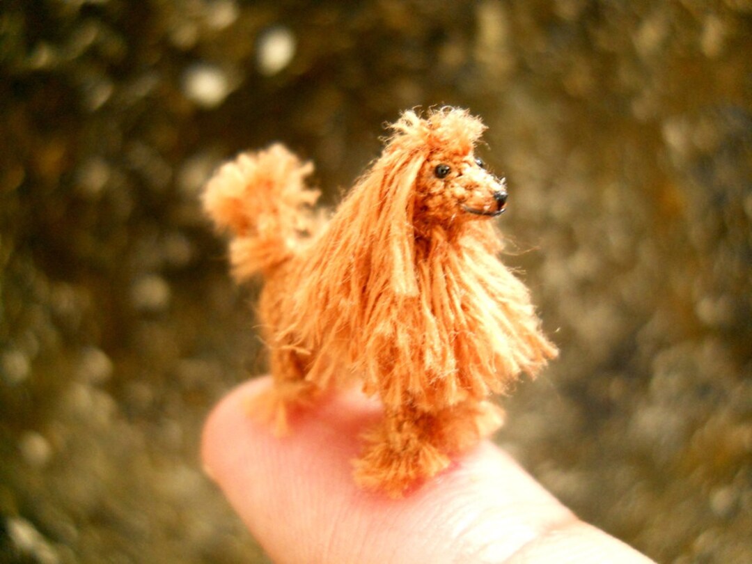 Miniature Brown Poodle 1 Inch - Tiny Crochet Micro Amigurumi Dog Stuff ...