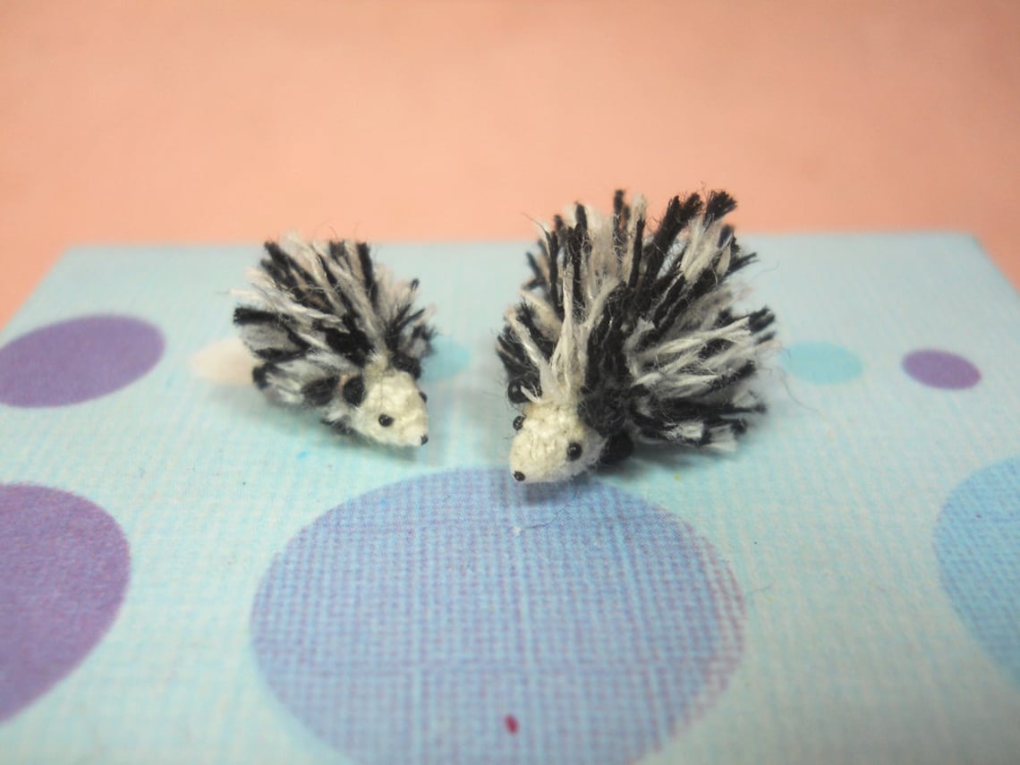 Micro Mini Hedgehogs - Miniature Doll Tiny Stuffed Animals - Made to ...