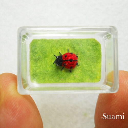 Micro Red Ladybug Micro Crochet Miniature Ladybug Made to - Etsy