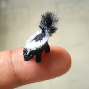 Miniature Skunk - Micro Mini Polecat Amigurumi Crochet Art Tiny Doll ...