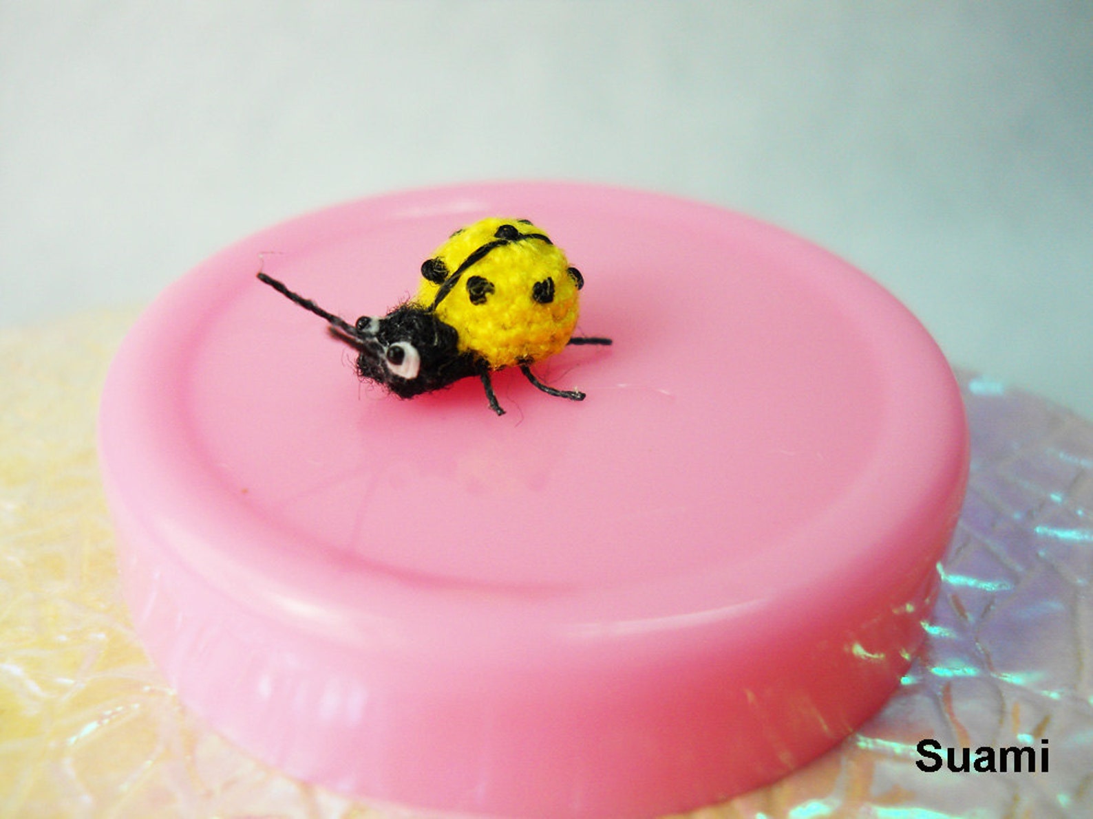 Yellow Ladybug Micro Crochet Miniature Ladybug Made to - Etsy