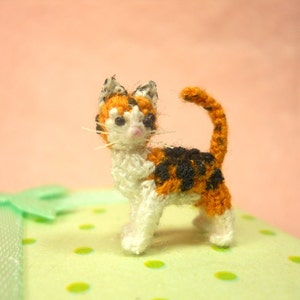 Miniature Calico Cat - Micro Crochet Cat Kitten Amigurumi Stuffed ...