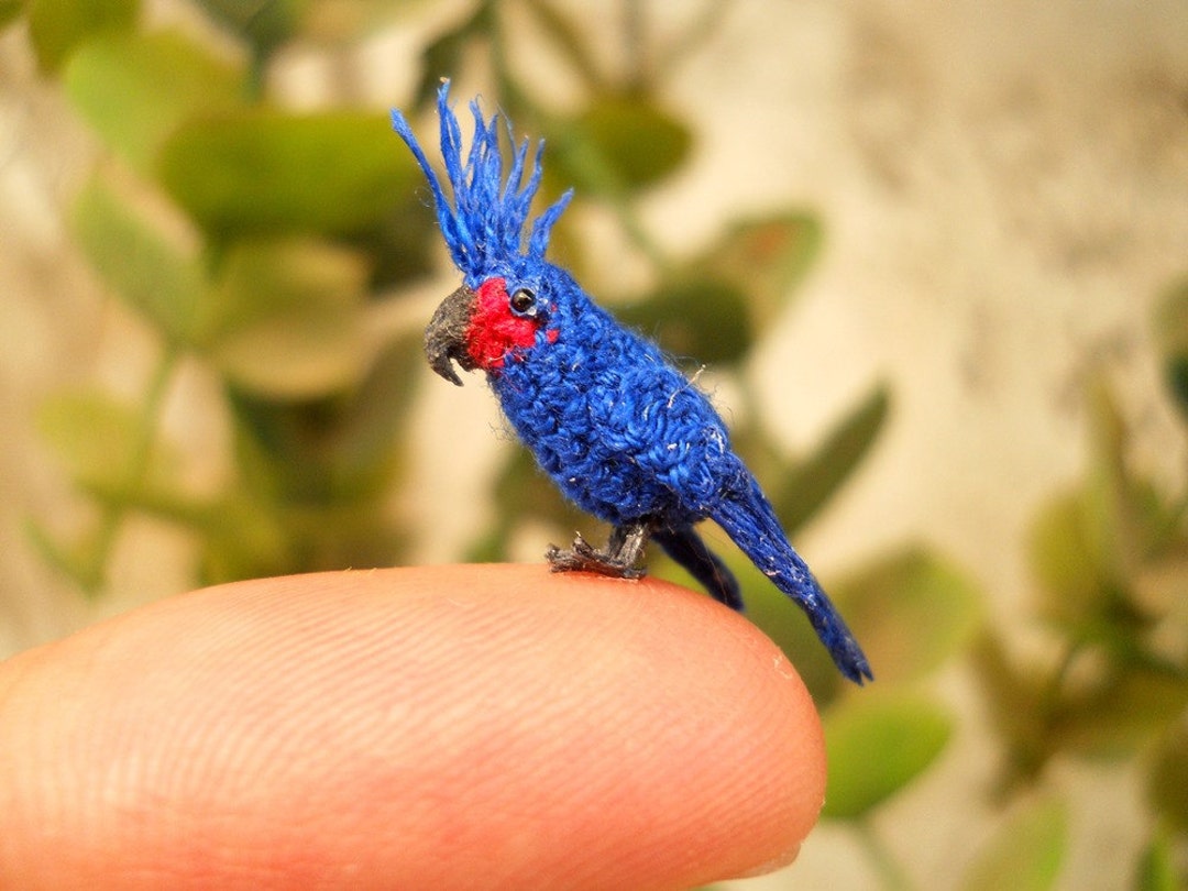Palm Cockatoo - Micro Amigurumi Miniature Crochet Bird Stuffed Animal ...