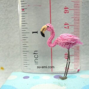 Mini Pink Flamingo - Micro Amigurumi Miniature Crochet Bird Stuffed ...