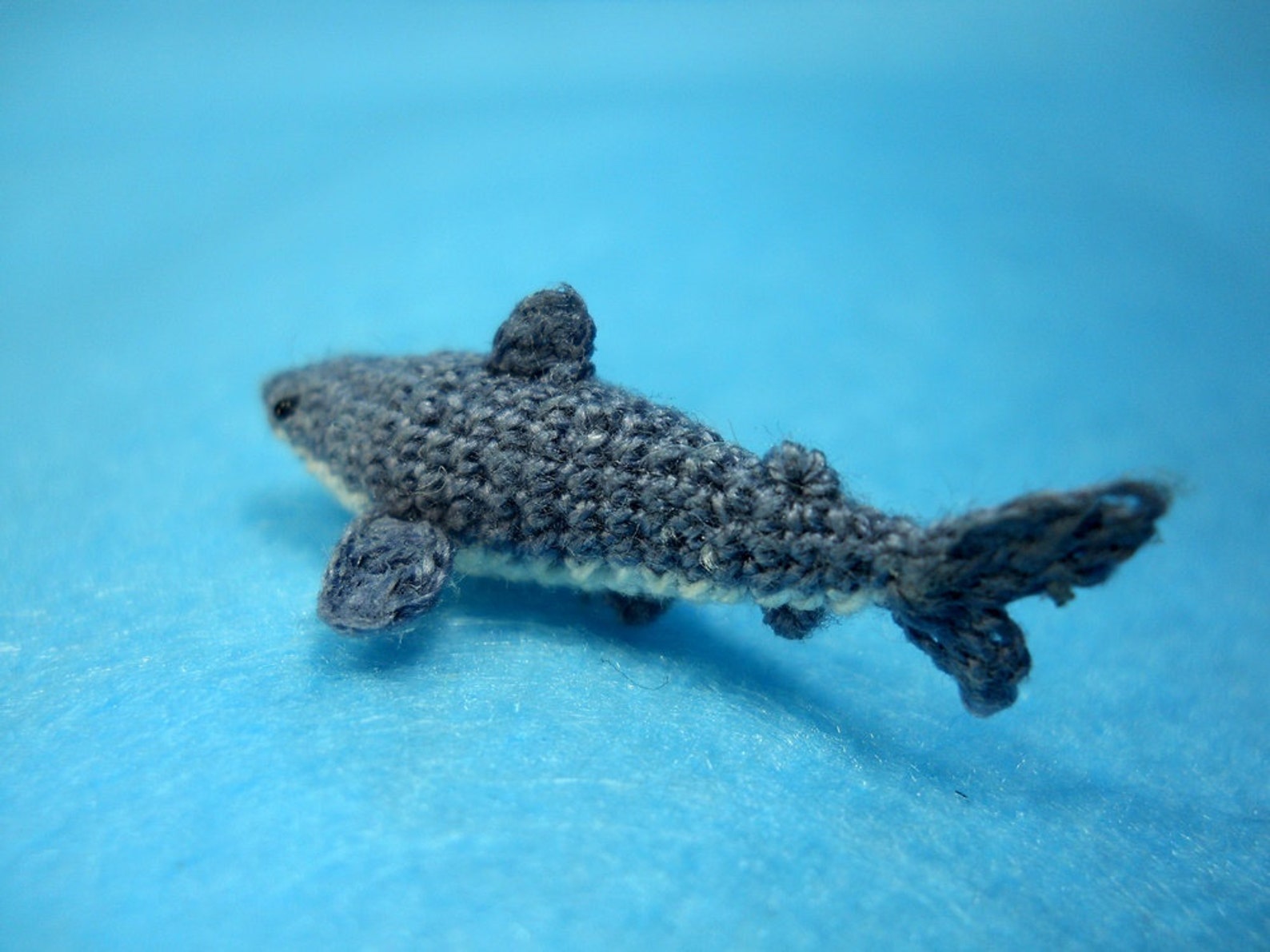 Miniature Shark - Tiny Crochet Micro Amigurumi Stuffed Animal - Made to ...