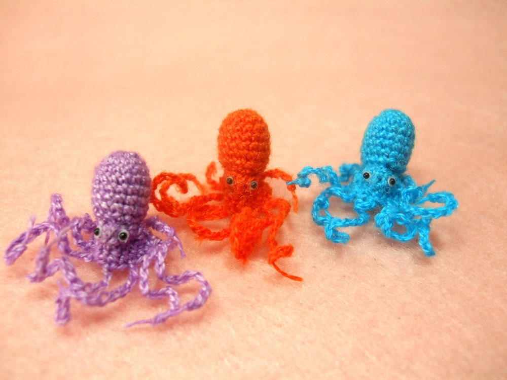 Miniature Octopus Tiny Crochet Micro Amigurumi Stuffed - Etsy