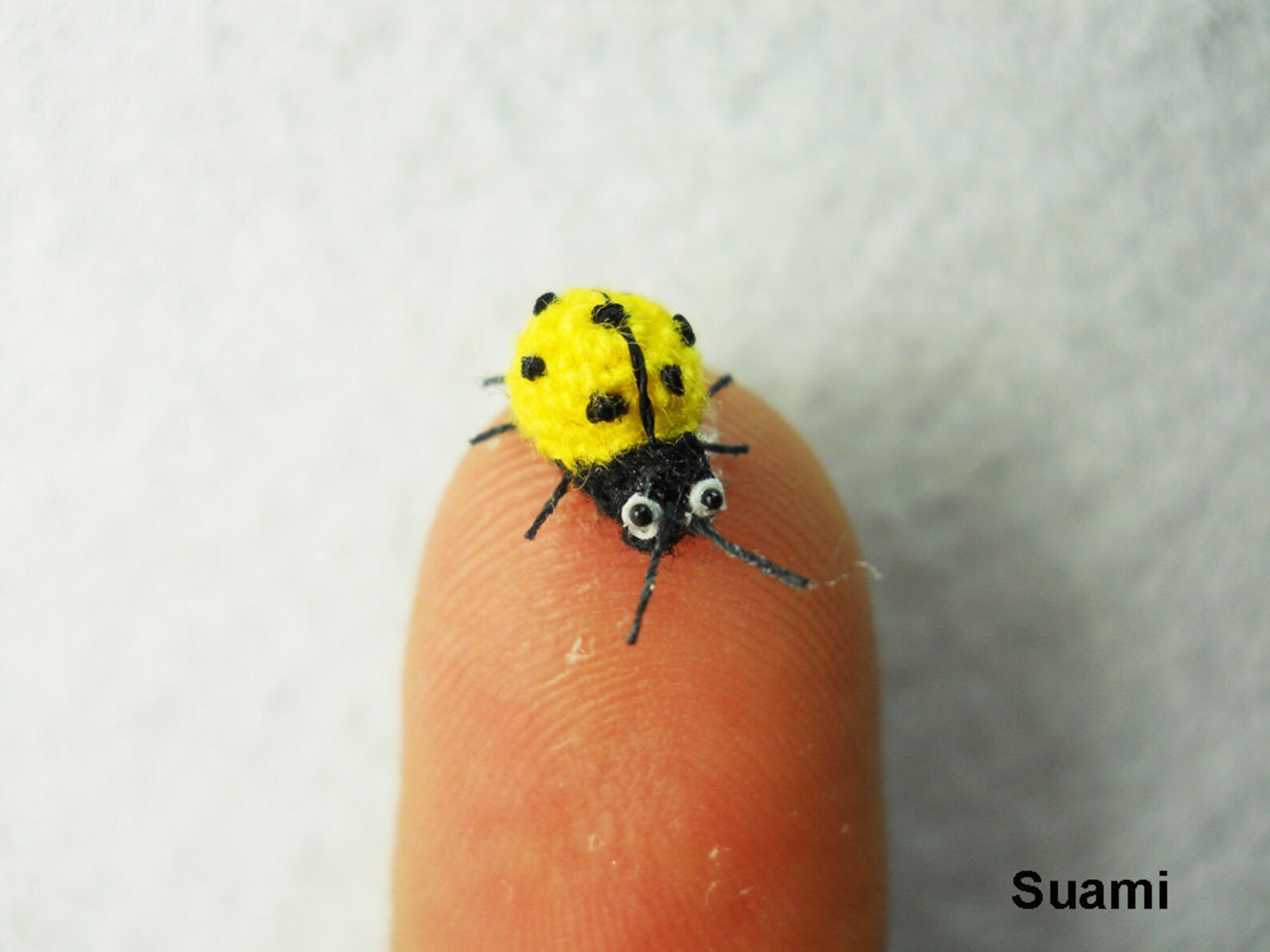 Yellow Ladybug - Micro Crochet Miniature Ladybug - Made to Order - Etsy
