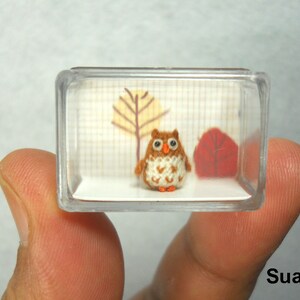 Micro Mini Brown Owl - Tiny Handmade Crochet Amigurumi Miniature Owls ...