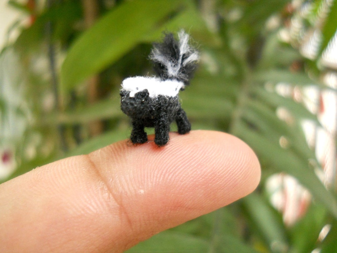 Miniature Skunk - Micro Mini Polecat Amigurumi Crochet Art Tiny Doll ...