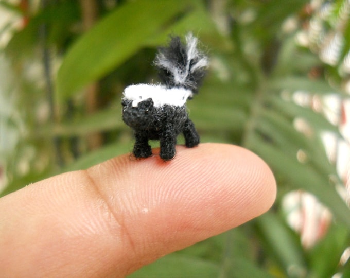 Miniature Skunk Micro Mini Polecat Amigurumi Crochet Art Tiny Doll ...
