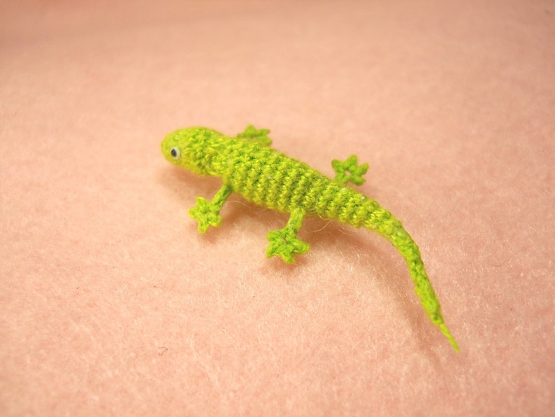 Micro Amigurumi Lizard Tiny Crochet Mini Gekko Miniature - Etsy