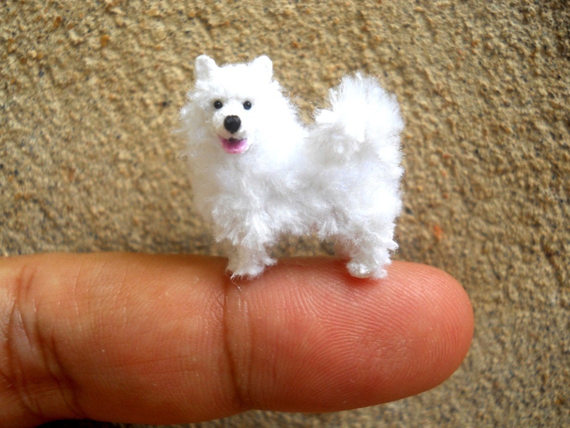 Miniature Samoyed Micro Crochet Mini Amigurumi Dog Stuff - Etsy Canada