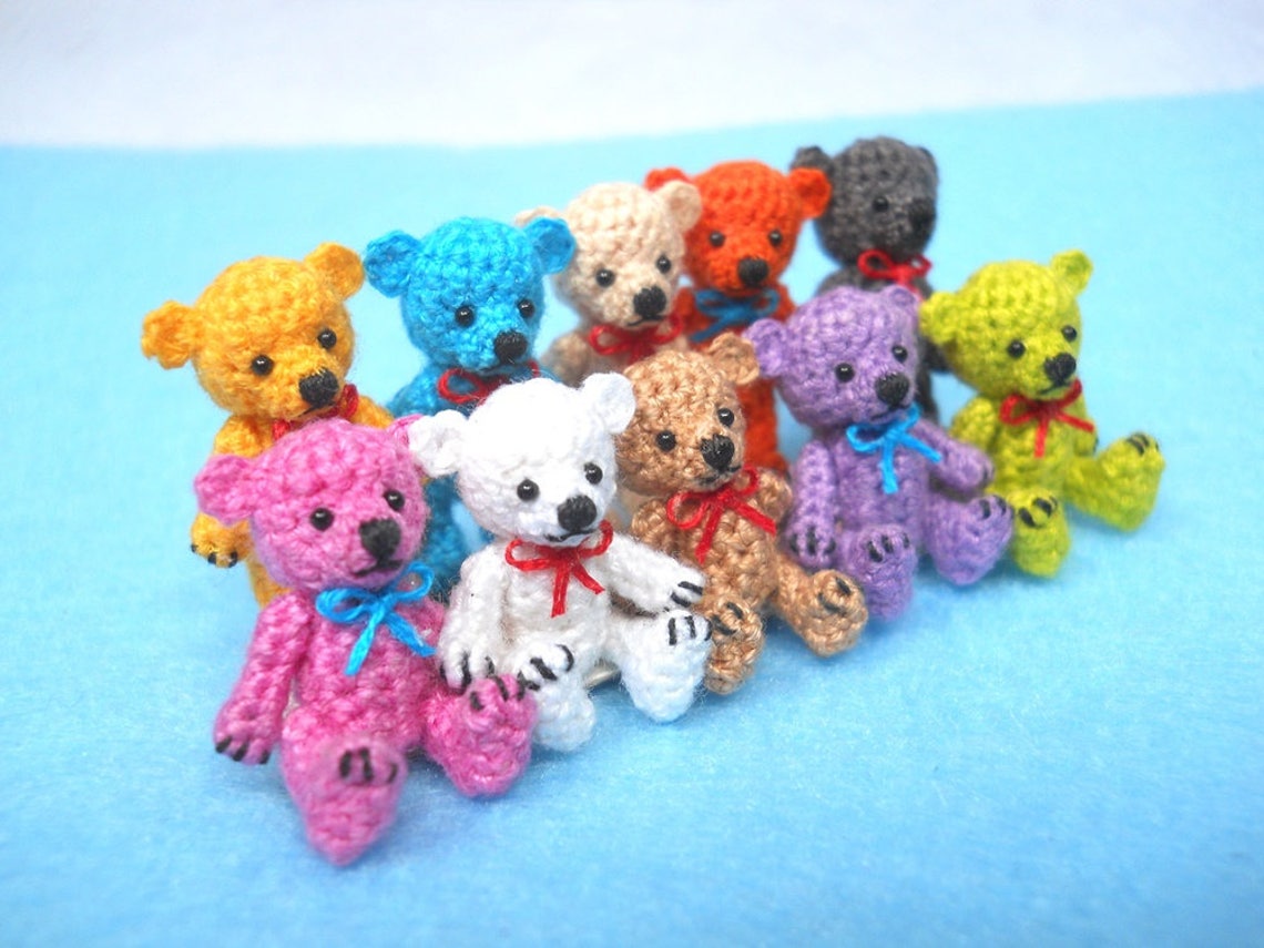 Micro Bear 1 Inch Miniature Teddy Bear Amigurumi Crocheted | Etsy UK