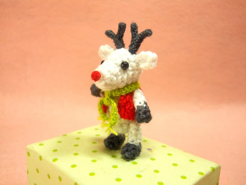 Mini Crochet Reindeer - Amigurumi Miniature Stuffed Animals - Made to ...