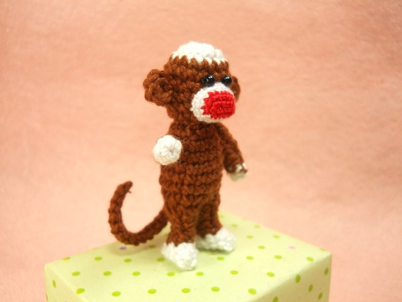 Crochet Sock Monkey 2 Inches Amigurumi Miniature Monkey - Etsy