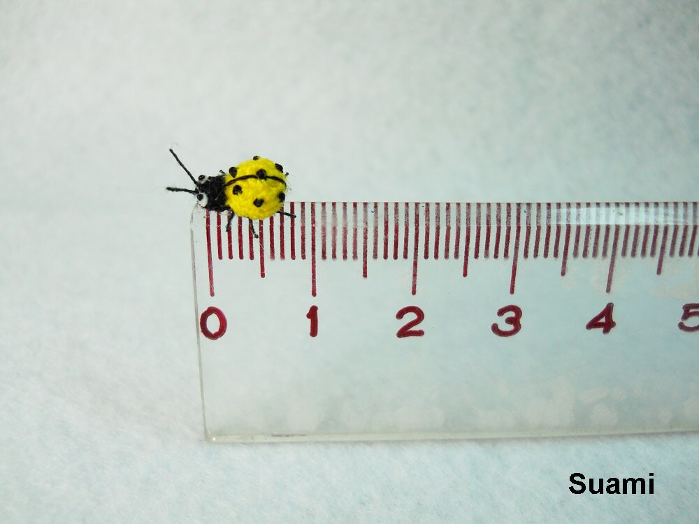 Yellow Ladybug Micro Crochet Miniature Ladybug Made to - Etsy