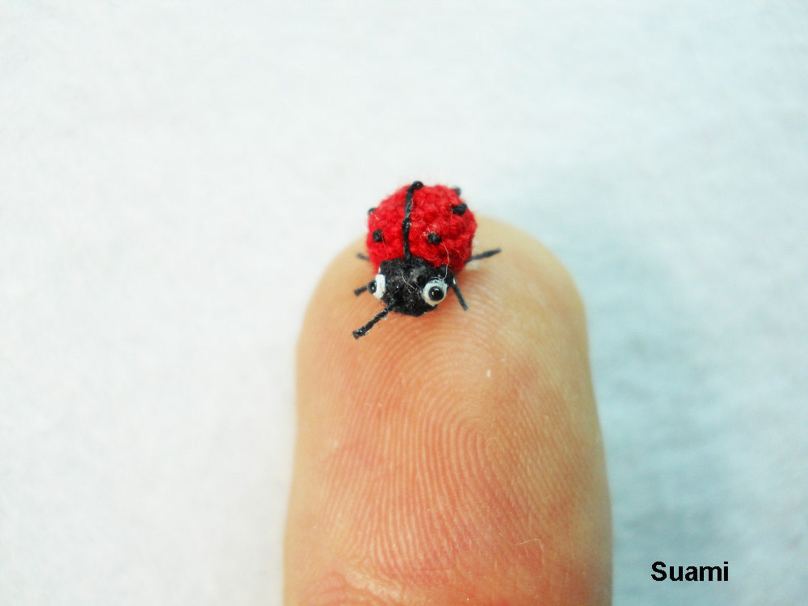 Micro Red Ladybug Micro Crochet Miniature Ladybug Made to - Etsy