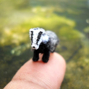 Micro Mini Badger - Miniature Crochet Amigurumi Animal - Made to Order ...