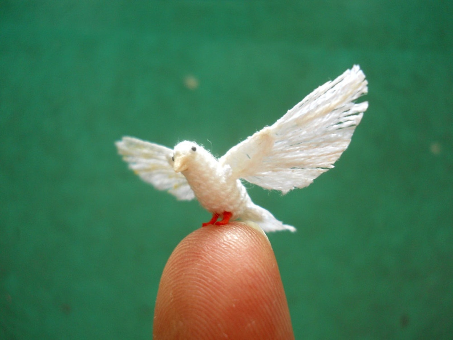 Miniature White Dove - Micro Amigurumi Miniature Crochet Bird Stuffed ...