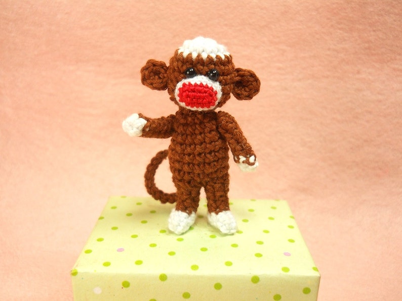 Crochet Sock Monkey 2 Inches Amigurumi Miniature Monkey - Etsy
