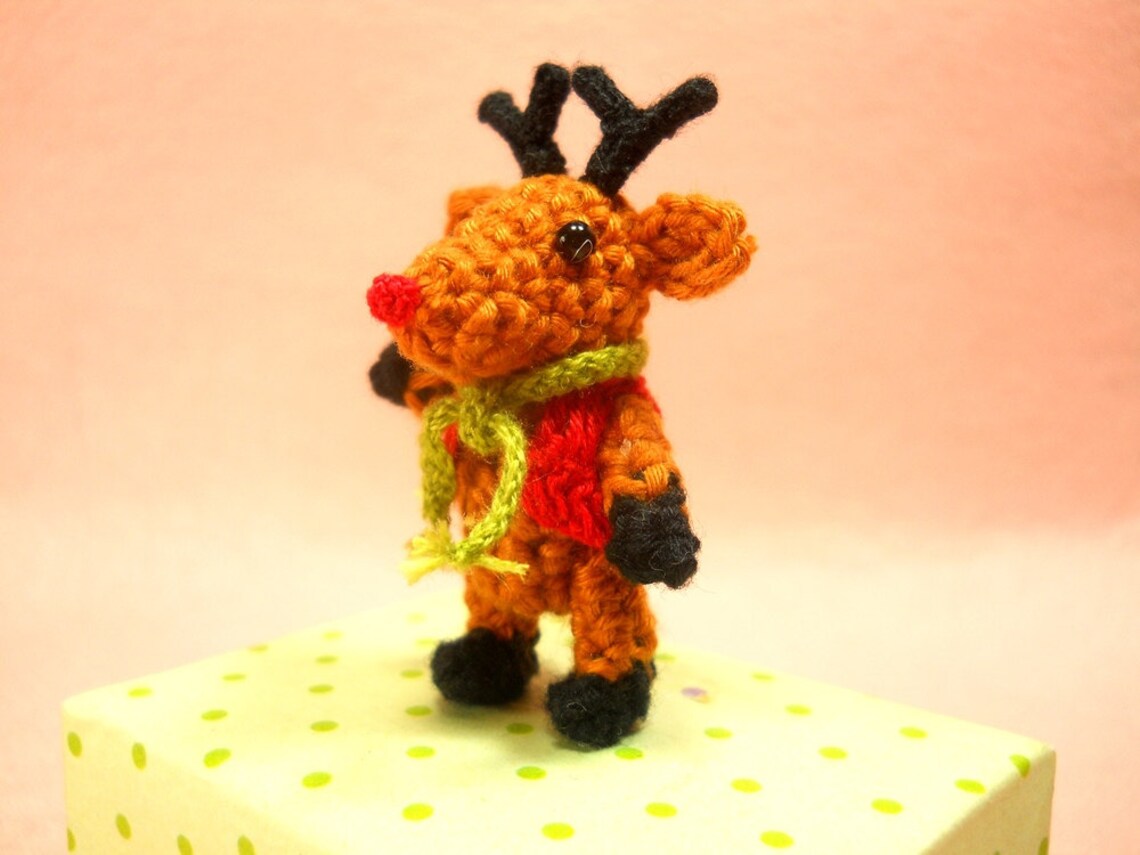 Mini Reindeer - Crochet Miniature Stuffed Animals - Made to Order - Etsy