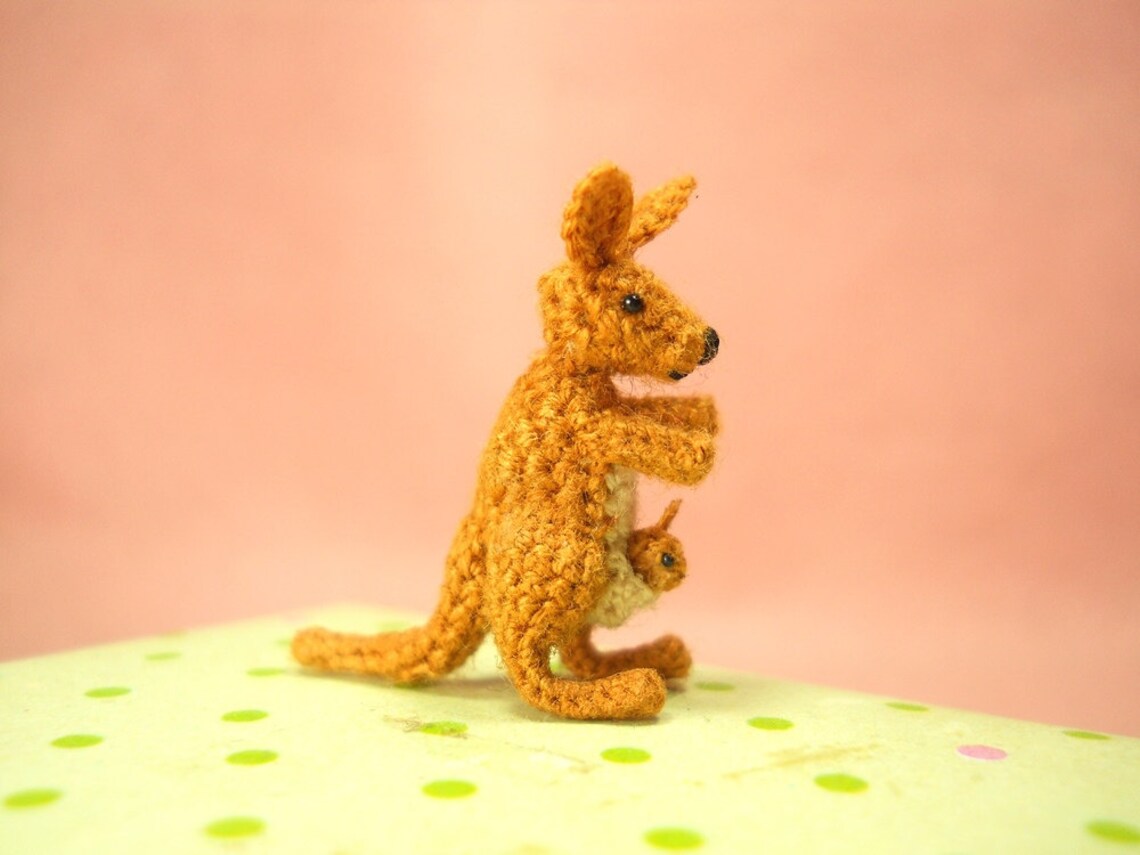 Micro Mini Kangaroo Miniature Crochet Amigurumi Animal - Etsy