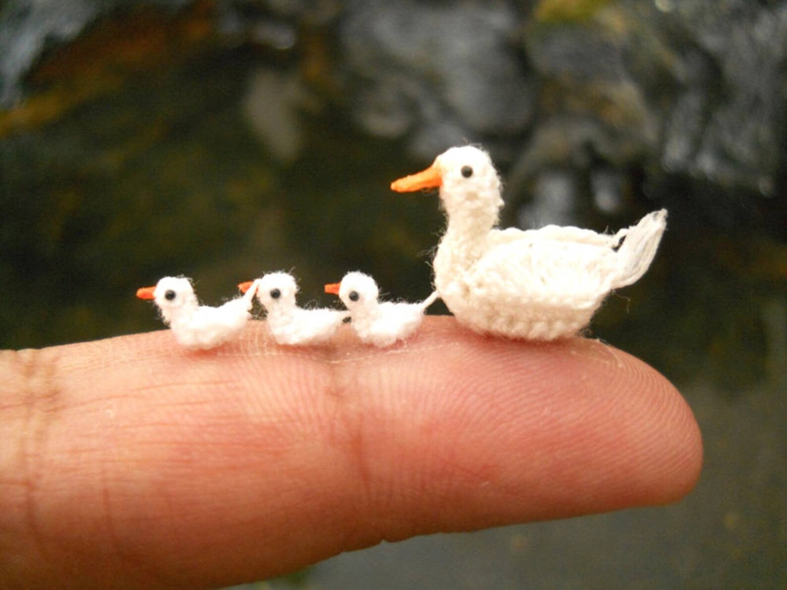 White Duck Family Micro Crocheted Ducks Made to Order - Etsy
