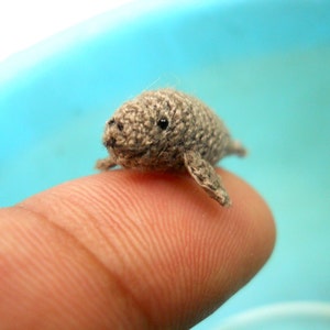 Miniature Manatee - Tiny Crochet Micro Amigurumi Stuffed Animal - Made ...
