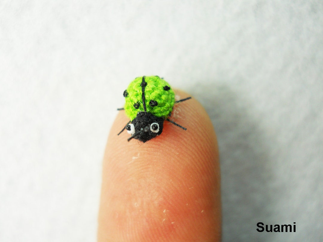Green Ladybug - Micro Crochet Miniature Ladybug - Etsy