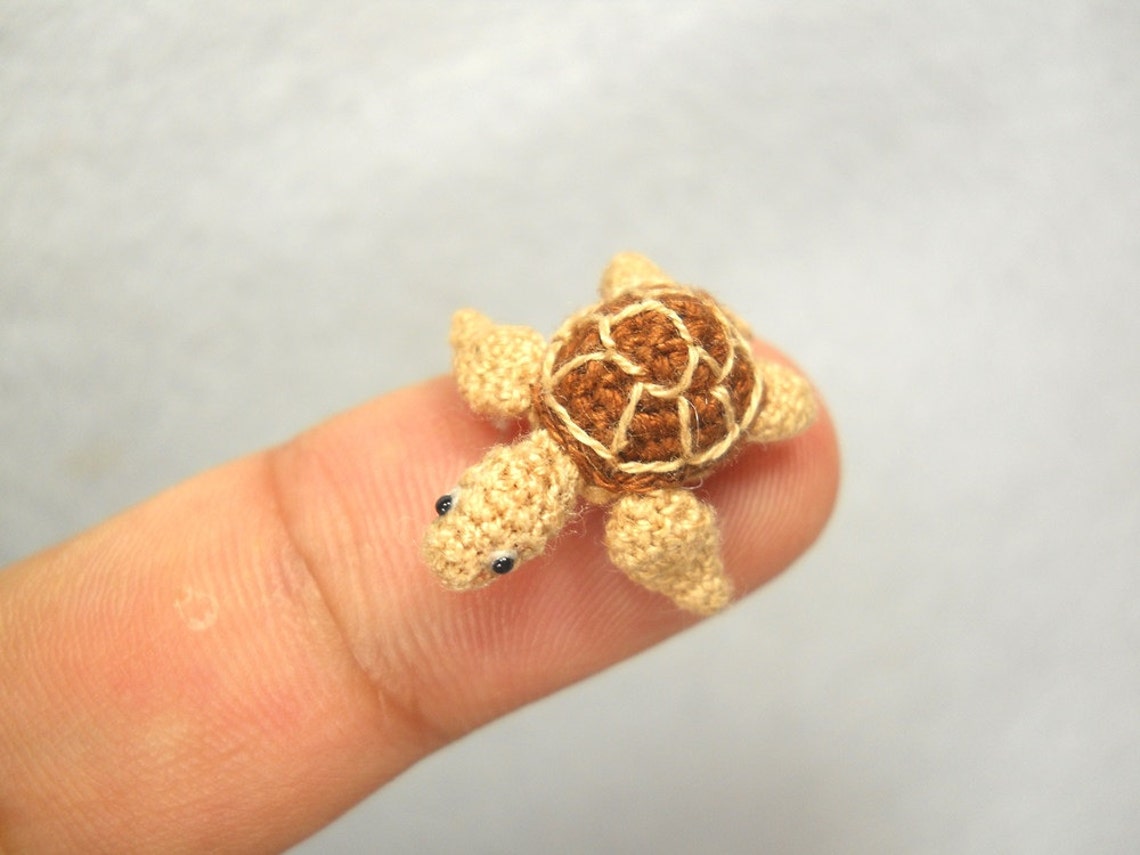 Micro Mini Sea Turtle Amigurumi Crochet Miniature Tiny - Etsy