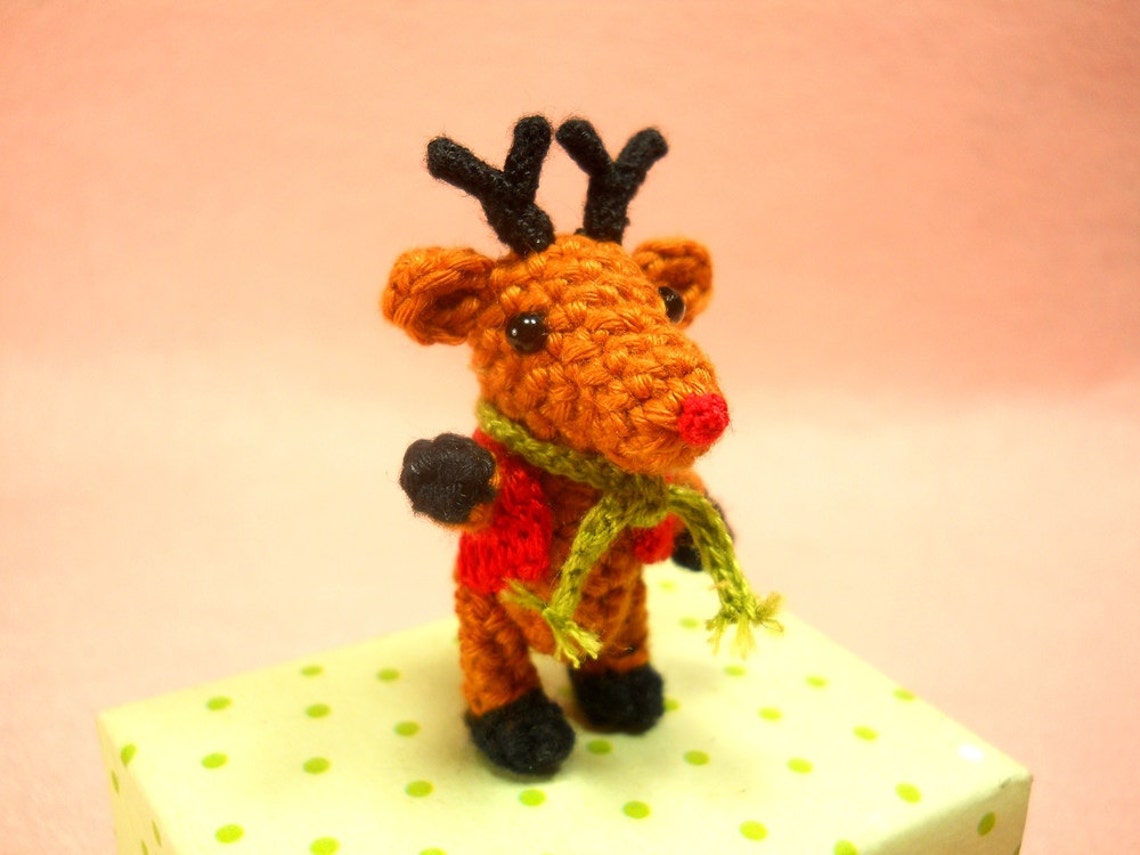 Mini Reindeer - Crochet Miniature Stuffed Animals - Made to Order - Etsy