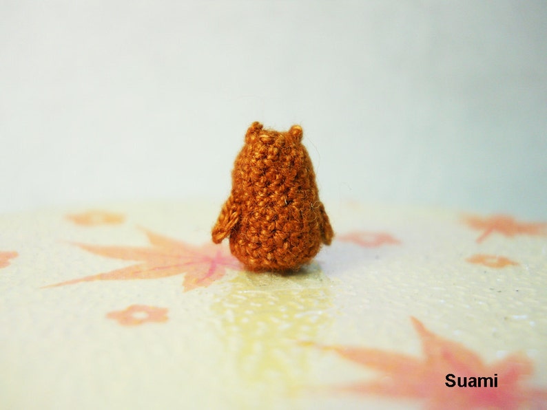 Micro Mini Brown Owl Tiny Handmade Crochet Amigurumi | Etsy