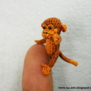 Lovely Brown Monkey - Tiny Crocheted Monkeys 1 Inch Scale - Made to ...