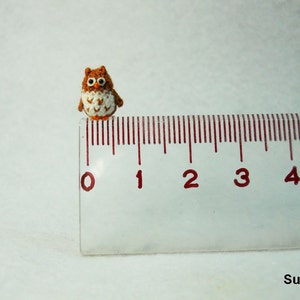 Micro Mini Brown Owl - Tiny Handmade Crochet Amigurumi Miniature Owls ...