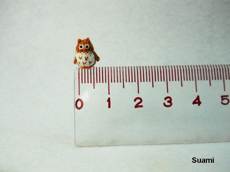 Micro Mini Brown Owl - Tiny Handmade Crochet Amigurumi Miniature Owls ...
