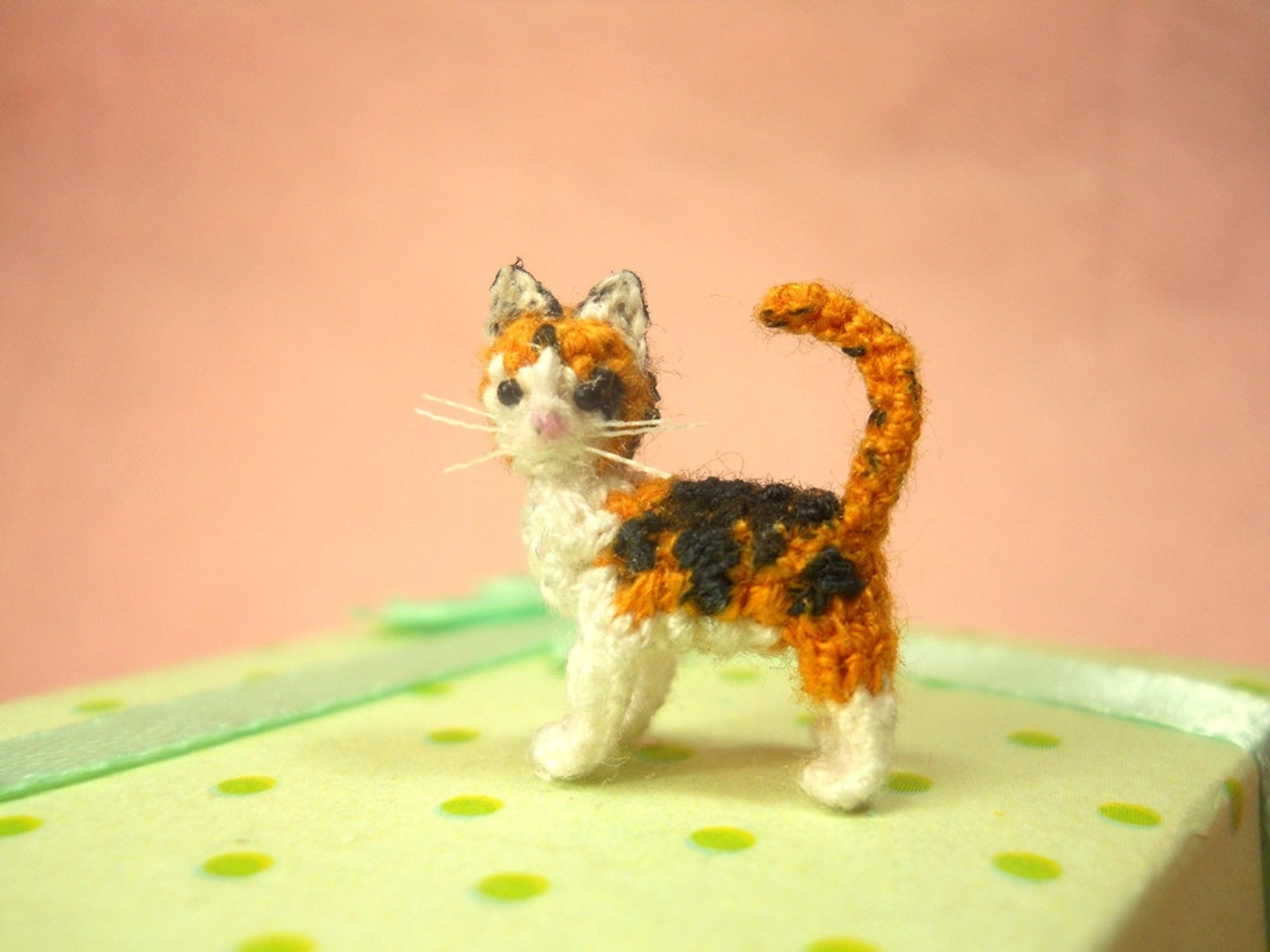 Miniature Calico Cat Micro Crochet Cat Kitten Amigurumi - Etsy