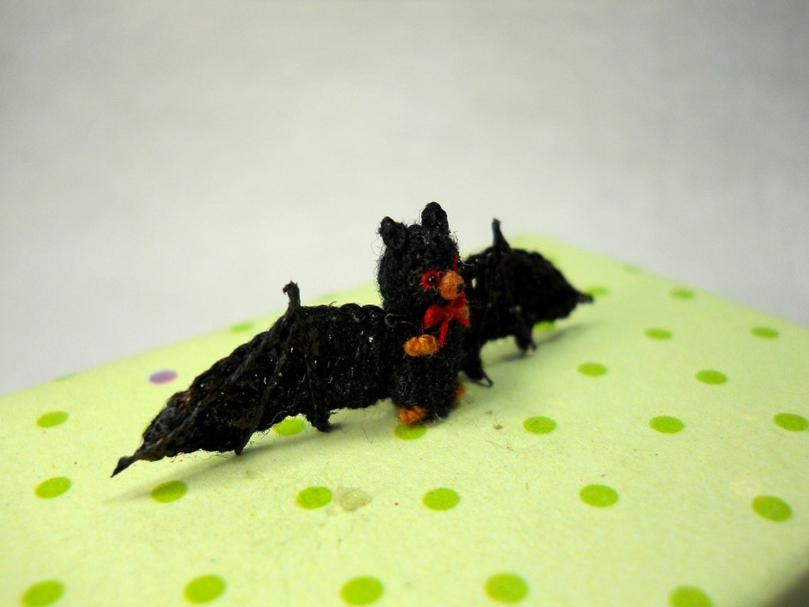 Micro Mini Bat Miniature Amigurumi Bat Stuffed Animal Made - Etsy