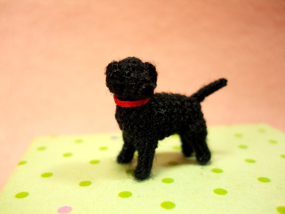 Miniature Black Labrador Retriever Tiny Crochet Dog Stuffed | Etsy