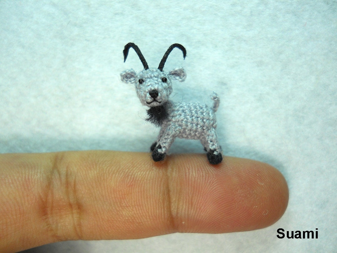Miniature Beige Goat - Teeny Tiny Crocheted Goats - Made to Order - Etsy