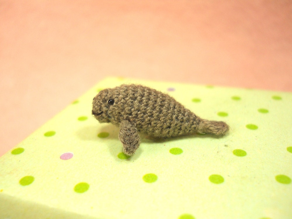 Miniature Manatee Tiny Crochet Micro Amigurumi Stuffed | Etsy