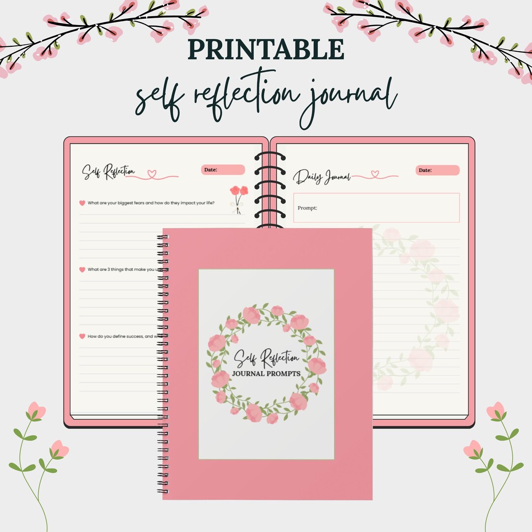 Printable Self Reflection Journal Prompt, Self Organizer, Minimalist ...