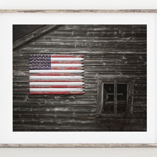 Rustic Patriotic American Flag Barn Wall Art Photography Print | Etsy