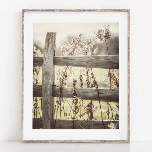 Rustic Fence Print Country Landscape Rustic Farmhouse Decor | Etsy