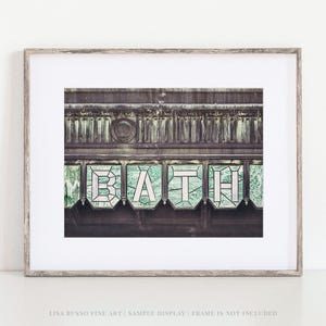 Stained Glass Bath Sign Art Print: Teal Green Bathroom Decor - Etsy