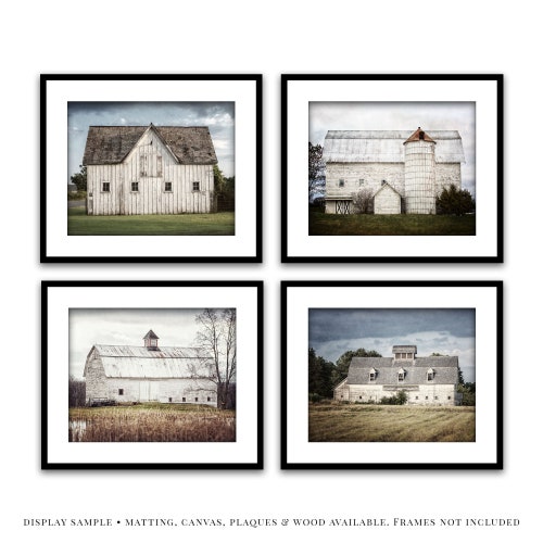 Rustic White Barn Wall Art Modern Farmhouse Decor Country | Etsy