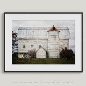 White Barn Landscape Print: Farmhouse Rustic Wall Art - Etsy